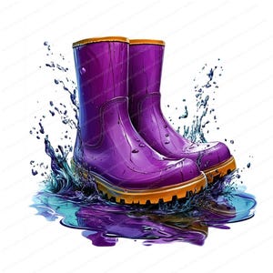 16 Colorful Rain Boot Clipart Rain Boot Clipart Printable Watercolor ...