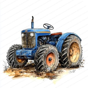 20 Rusty Tractors Clipart | Vintage Farm Equipment | Printable ...