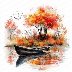 20 Autumn Scenes Clipart | Watercolor Fall Landscapes | Printable ...