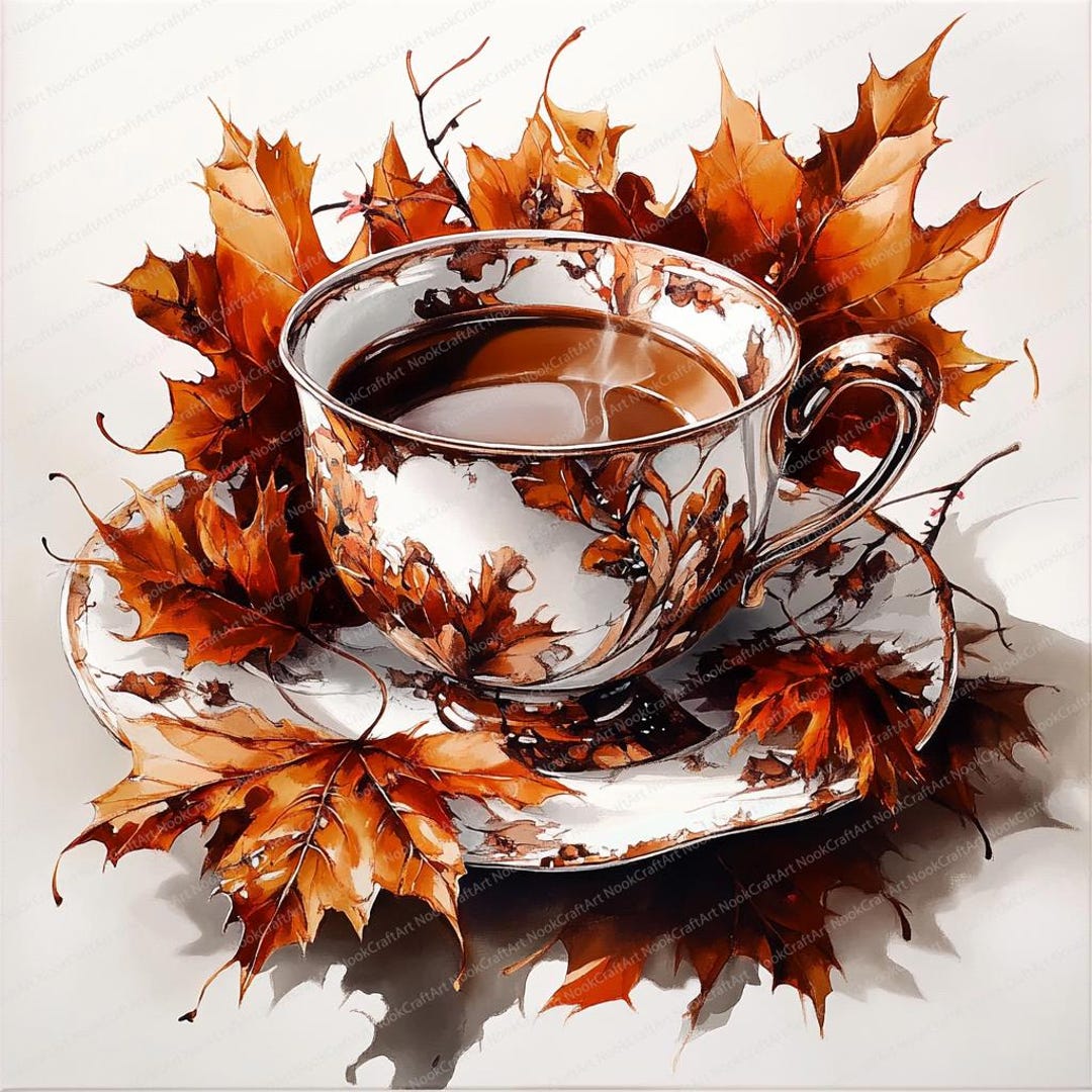20 Fall Coffee Mug Clipart | Floral Autumn Decor | Perfect for ...