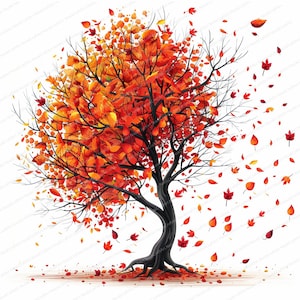 Set of 22 Autumn Tree Leaves Clipart Images | Autumn Clipart | High ...