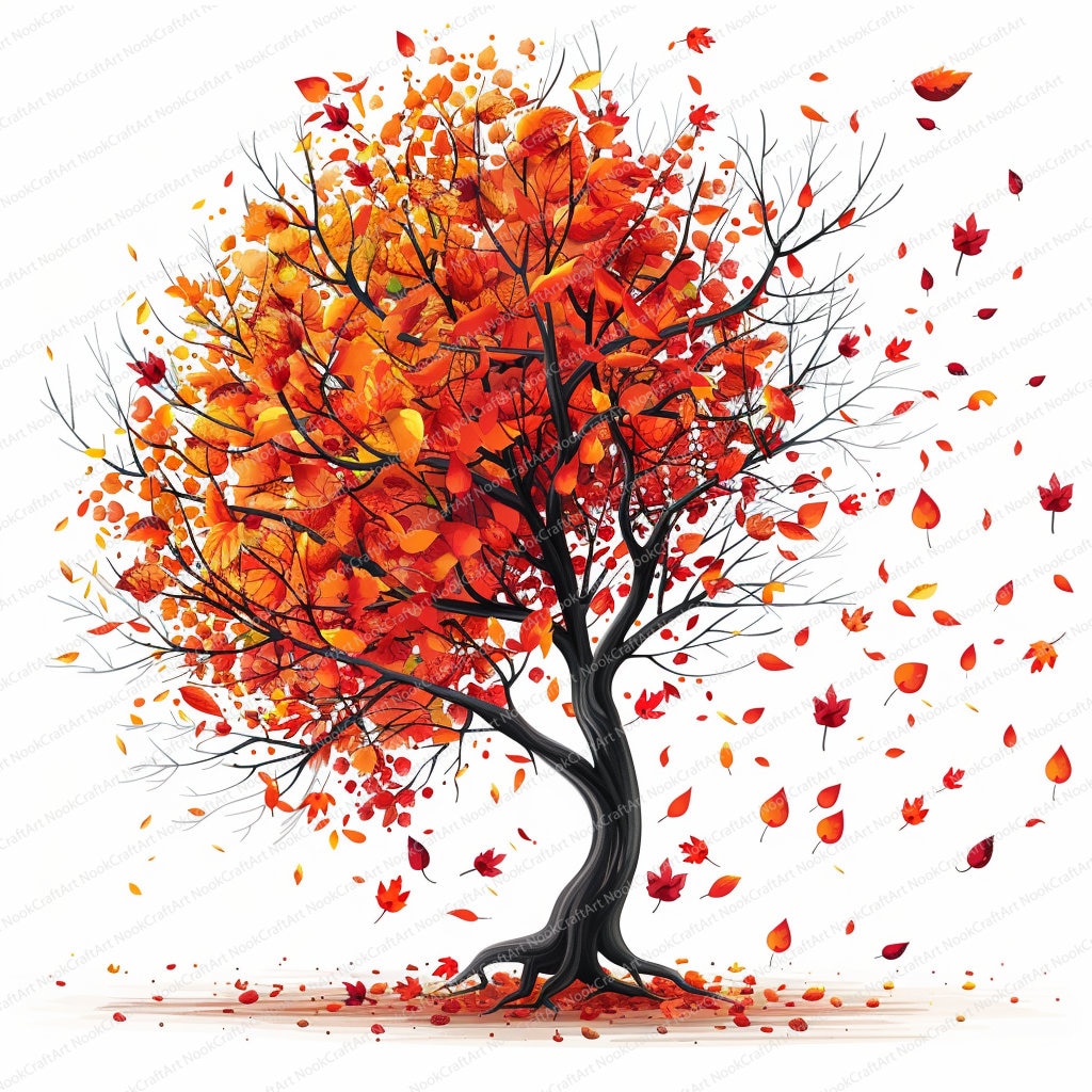 Set of 22 Autumn Tree Leaves Clipart Images | Autumn Clipart | High ...