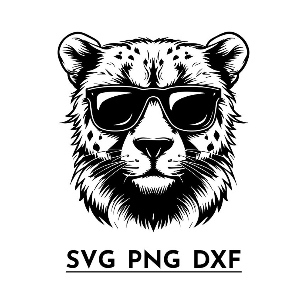 Cheetah With Glasses Cheetah SVG Animals SVG Digital Download Vector ...