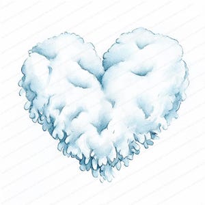 16 Snow Heart Clipart | Printable Watercolor Clipart | High Quality ...