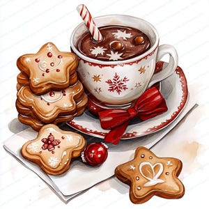 20 Christmas Cookies Clipart | Holiday Baking | Printable Watercolor ...