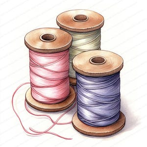 18 Vintage Thread Spools Clipart | Floral Designs | Printable ...