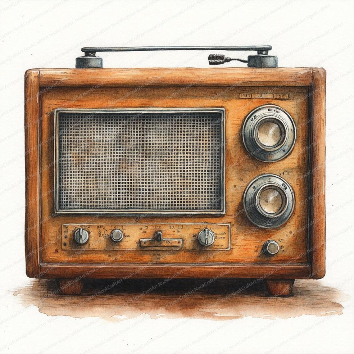 20 Vintage Radio Clipart | Retro Radio Design Elements| Printable ...