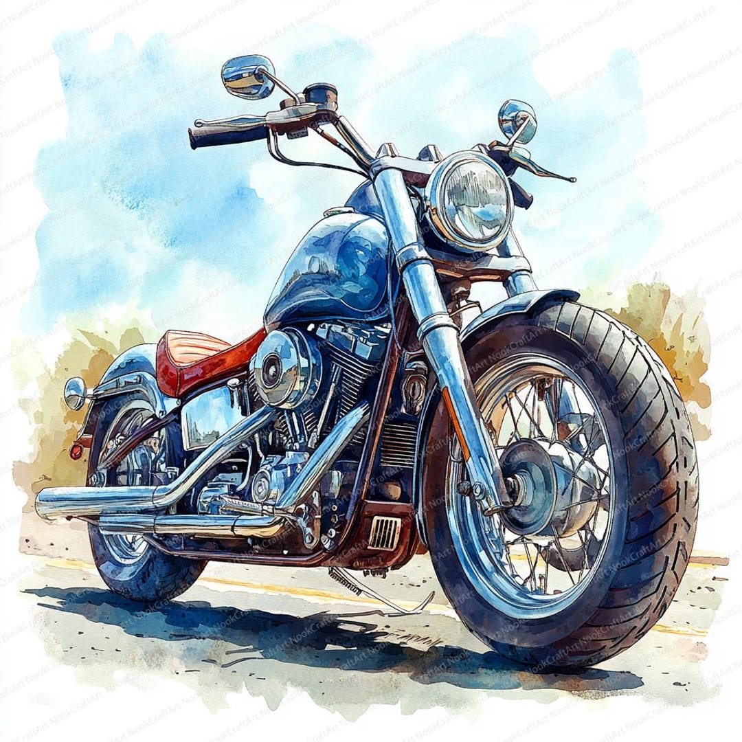 18 Classic Chopper Clipart Set | Vintage Motorcycle Graphics ...
