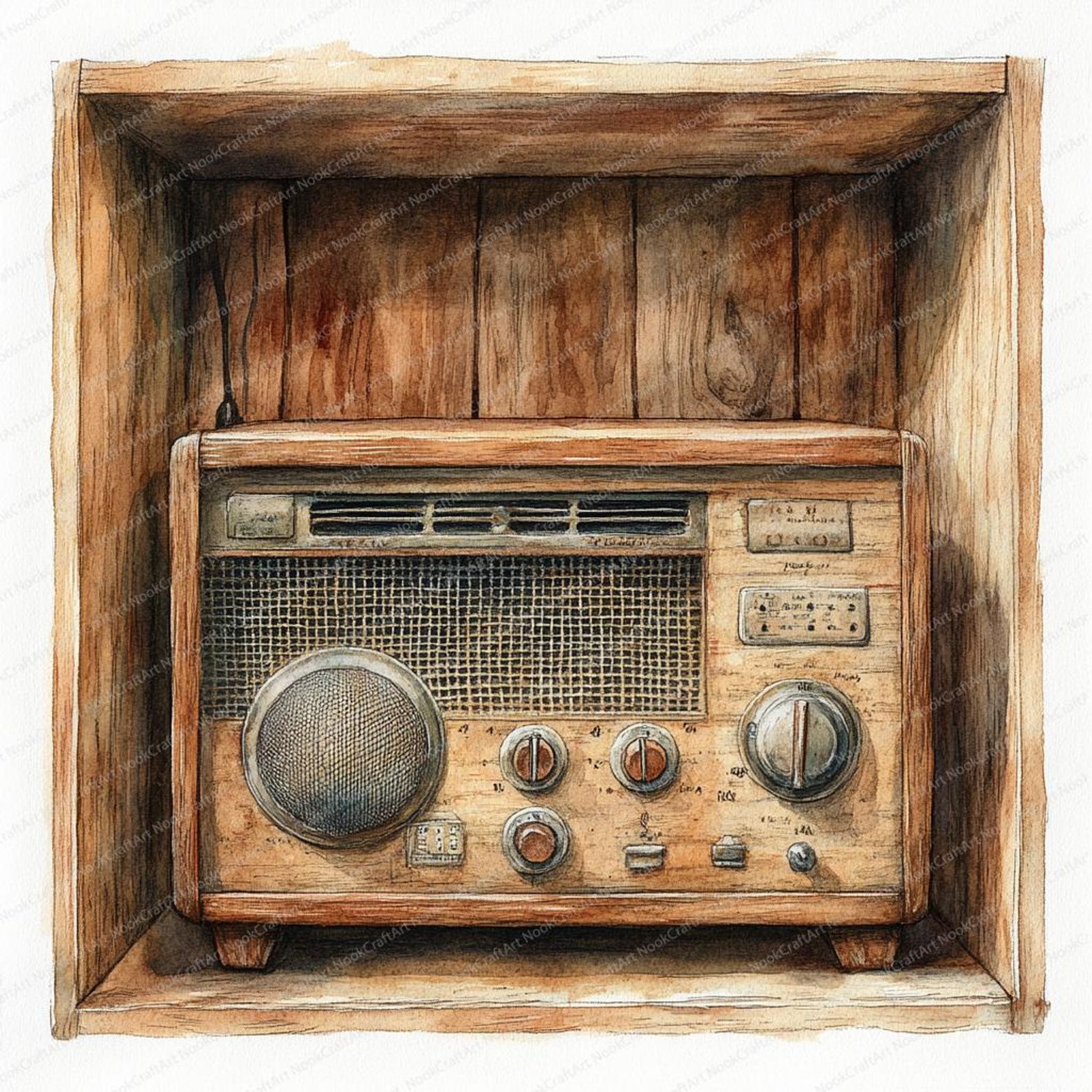 20 Vintage Radio Clipart | Retro Radio Design Elements| Printable ...