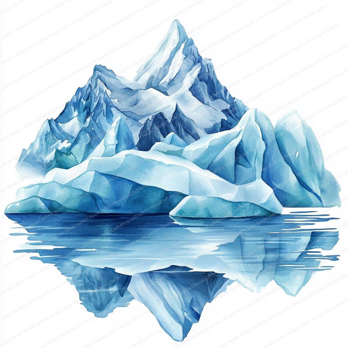 20 Iceberg Clipart | Watercolor Ice Mountains Images | Printable Jpgs ...