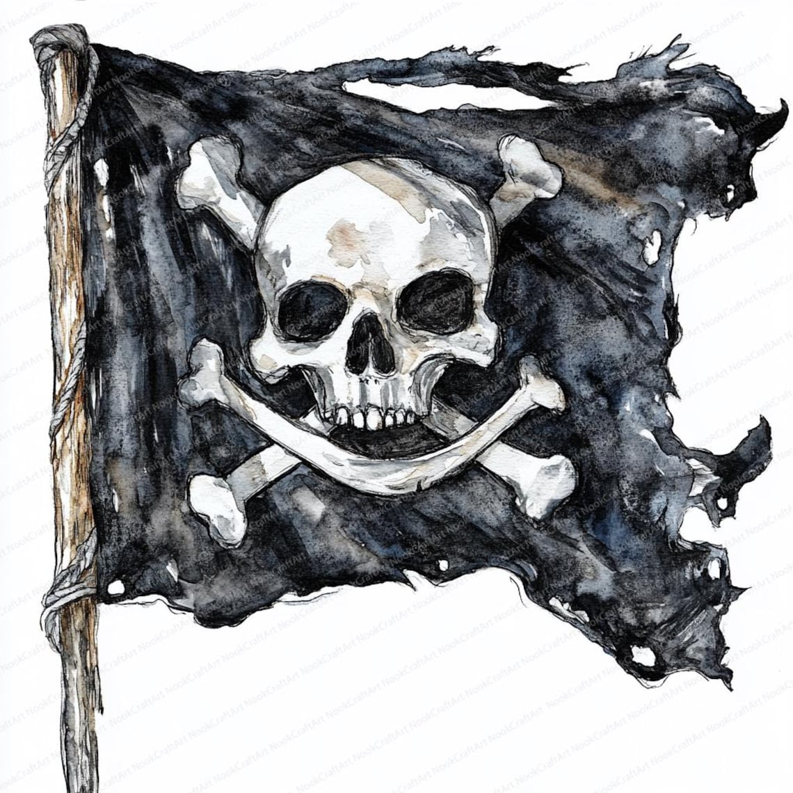 17 Pirate Flag Clipart | Pirate Jolly Roger Flag Print | Printable ...
