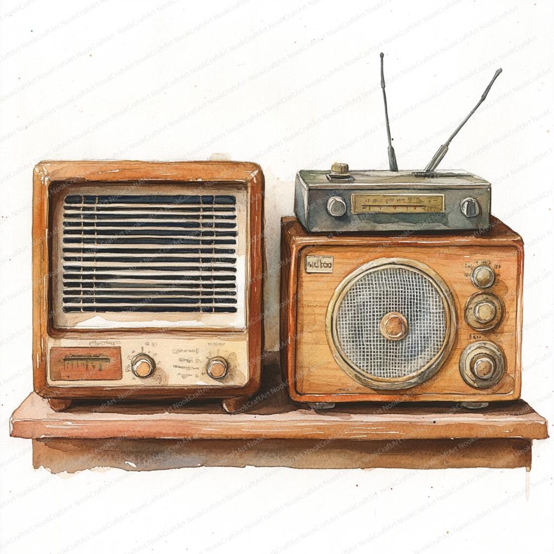 20 Vintage Radio Clipart | Retro Radio Design Elements| Printable ...