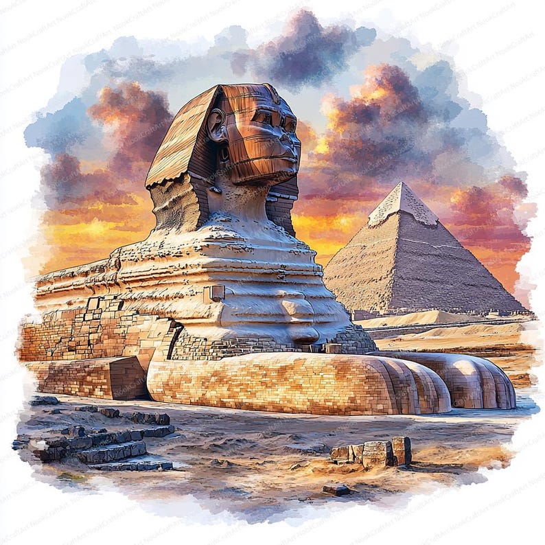 24 Ancient Egypt Clipart | Mystical Sphinx and Pyramids | Printable ...