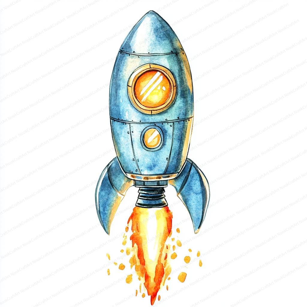 18 Space Rocket Clipart | Fun Rocket Illustration | Printable ...
