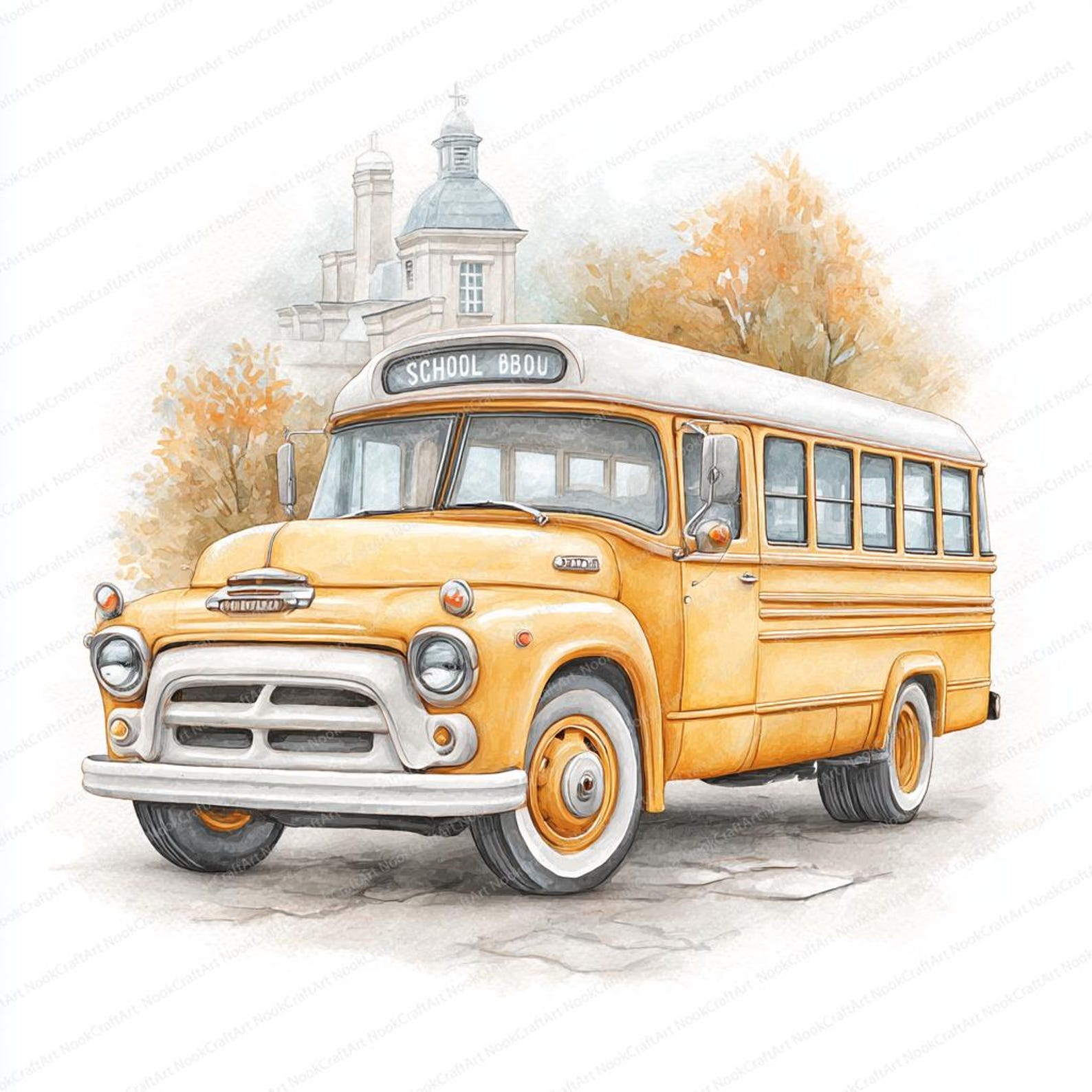 21 Yellow School Bus Clipart | Classic Education Vehicle Illustration ...