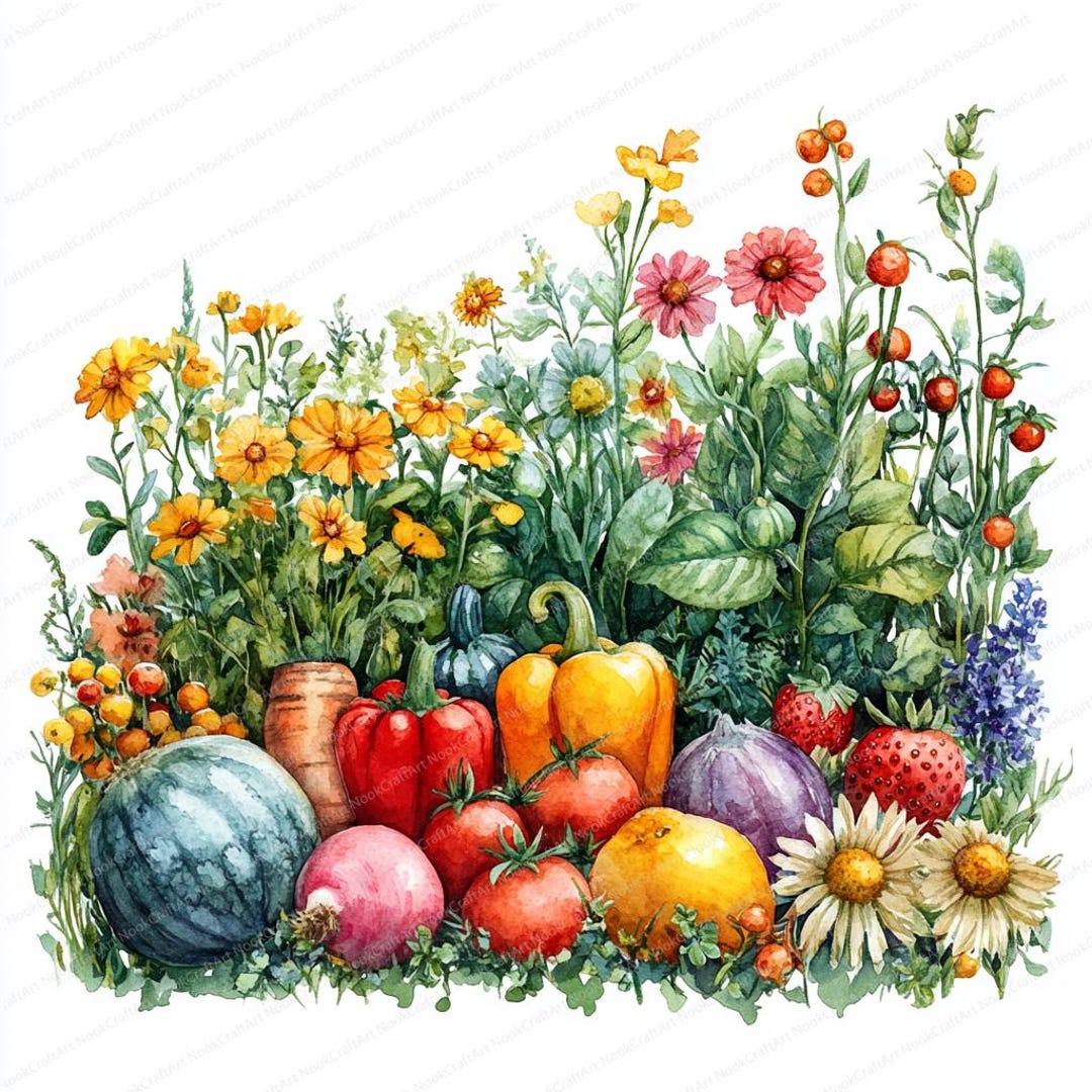 20 Summer Garden Clipart Set | Vibrant Seasonal Illustrations ...