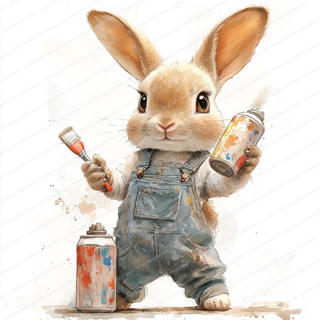 19 Rabbit Graffiti Artist Clipart | Spray Paint Bunny Design ...