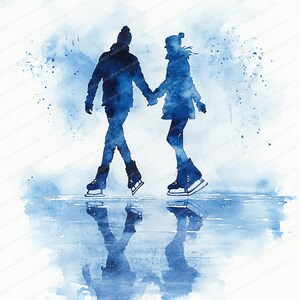 20 Ice Skating Clipart Set | Winter Fun Illustrations| Printable ...