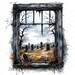 20 Window to Cemetery Clipart | Spooky Cemetery Halloween Clip Art ...