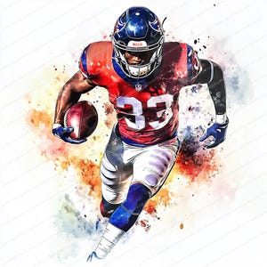 20 American Football Player Clipart | Printable Watercolor Art | High ...