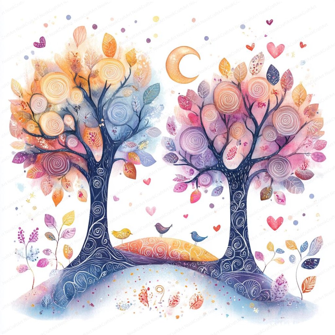 18 Whimsical Trees Clip Art Bundle | Magical Forest | Printable ...