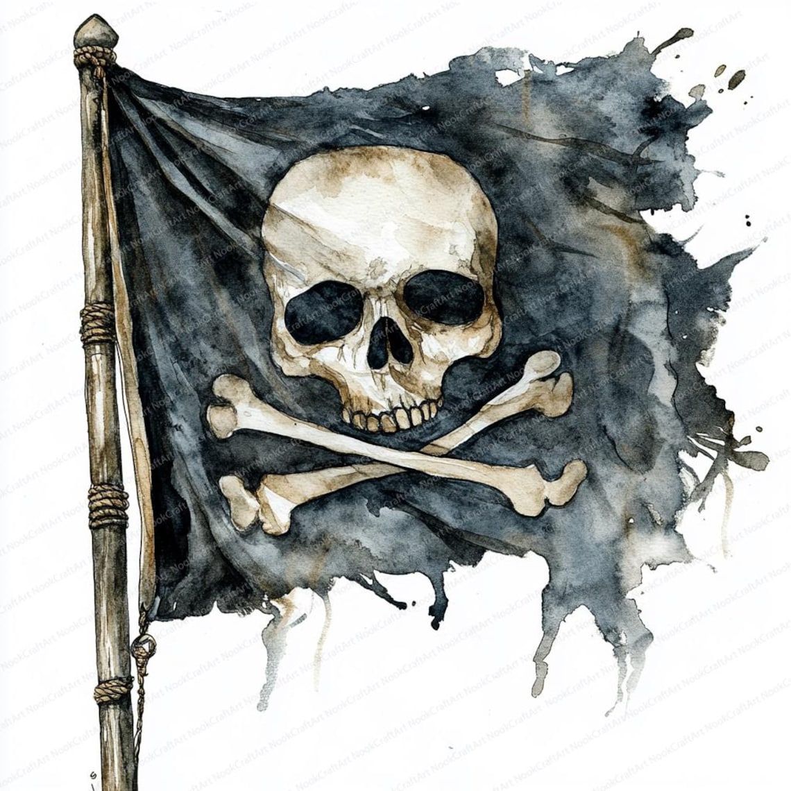 17 Pirate Flag Clipart | Pirate Jolly Roger Flag Print | Printable ...