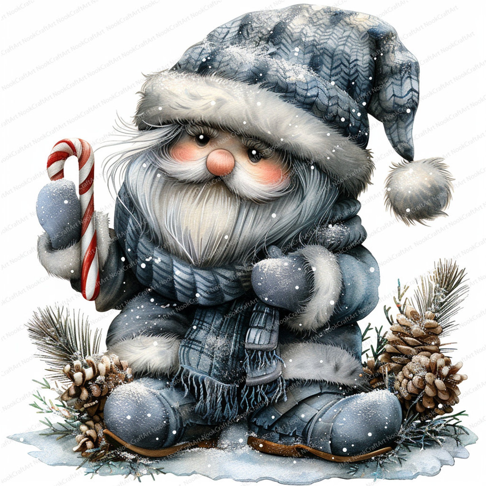 Christmas Gnome Watercolor Clipart Pack | 12 High Quality Jpgs ...