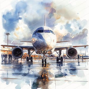 21 Airplane Airport Clipart | Passenger Jet Graphic Design | Printable ...