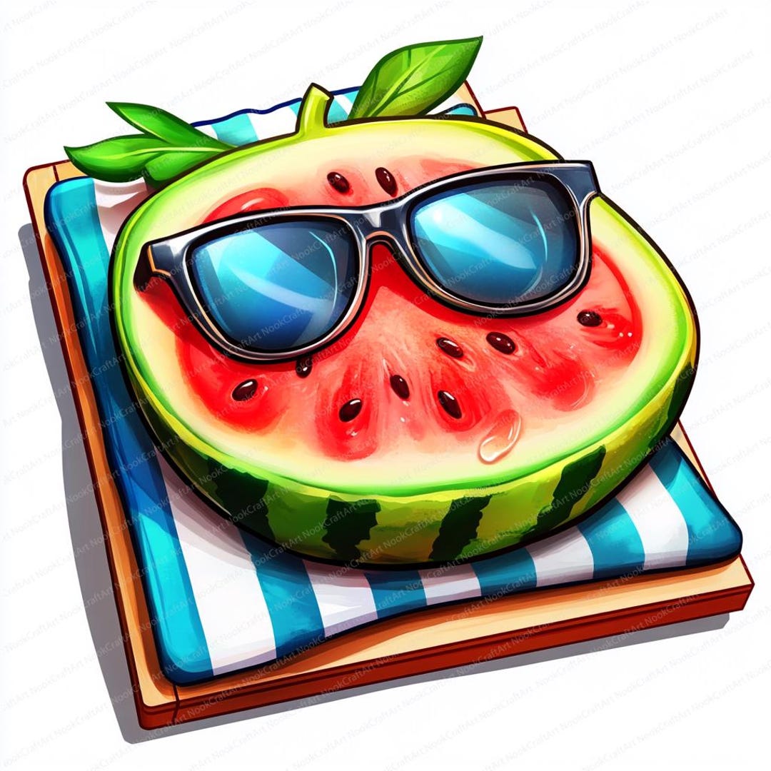 16 Cute Watermelon Clipart | Summer Fruit Art | Printable Watercolor ...