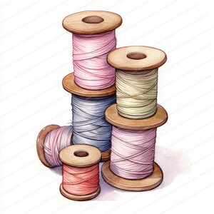 18 Vintage Thread Spools Clipart | Floral Designs | Printable ...