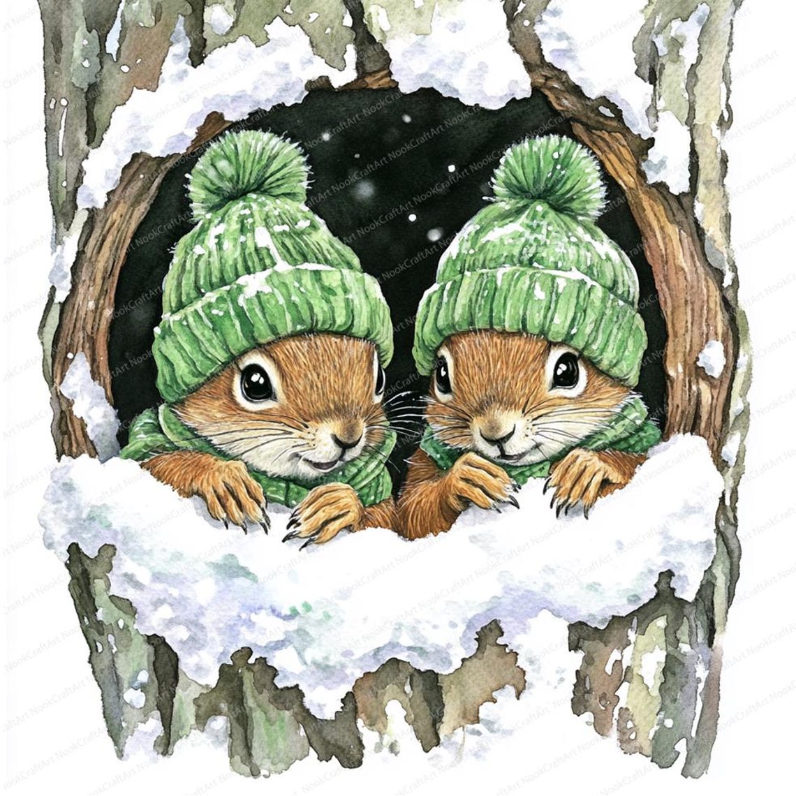 16 Winter Squirrels Clipart | Frosty Squirrels | Printable Watercolor ...