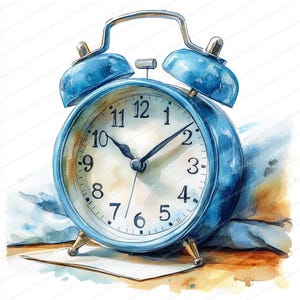 15 Alarm Clock Clipart | Bedroom Nightstand Illustration | Printable ...