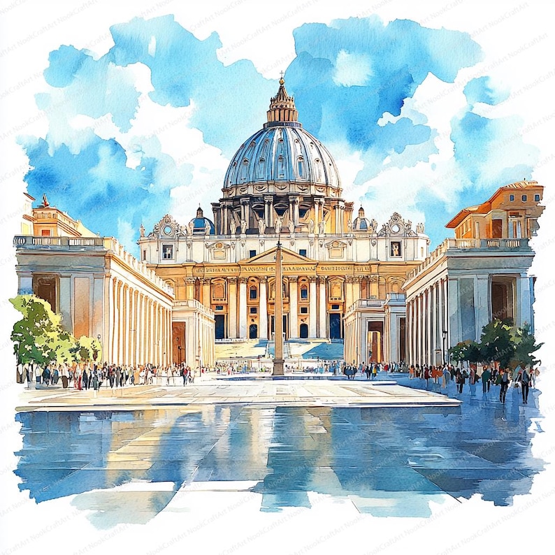 24 St. Peter's Dome Clipart | Vatican Iconic Art Collection | Printable ...