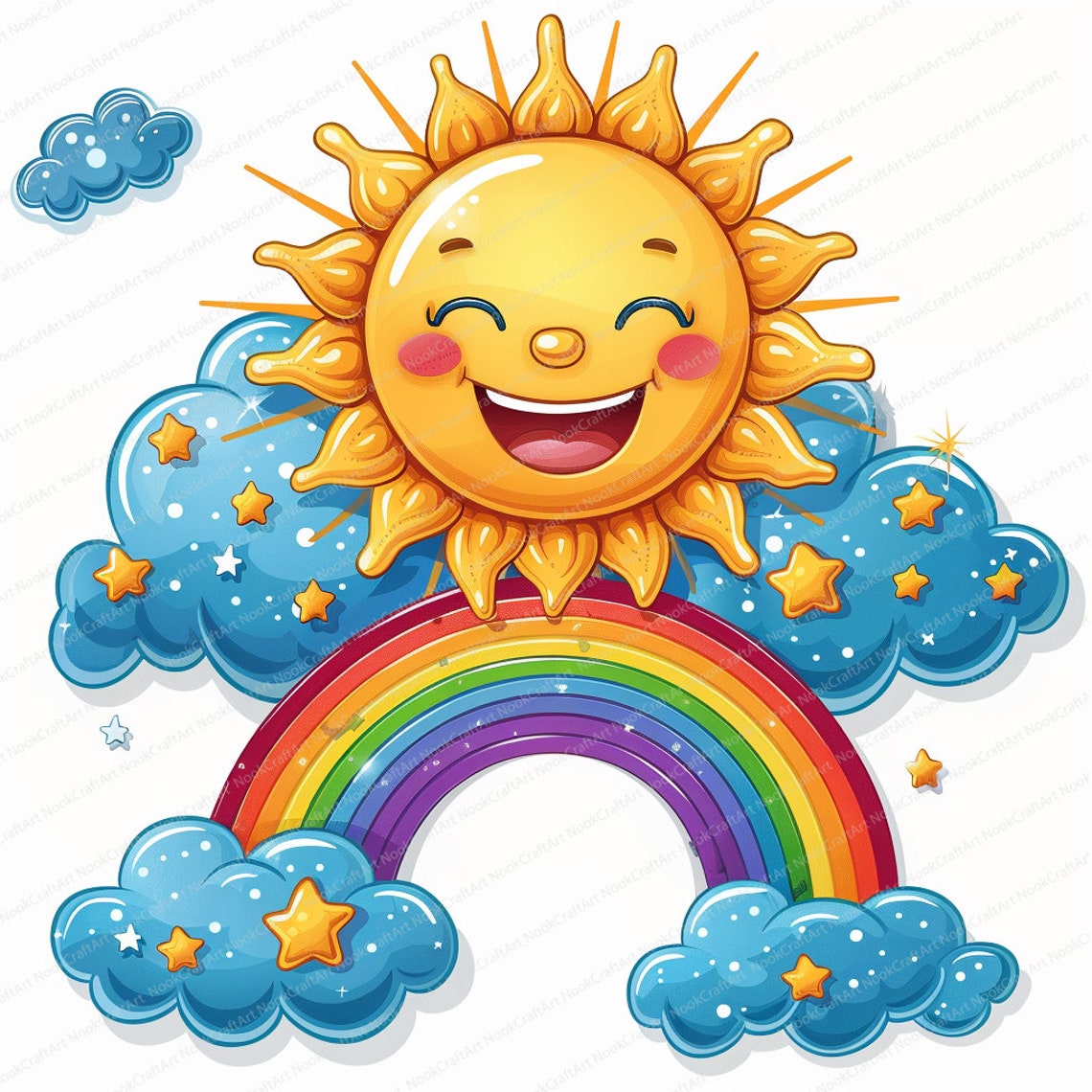 12 Sun and Rainbow Clipart Sun and Rainbow Illustrations Digital Clipart High Quality Jpgs ...