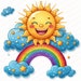 12 Sun and Rainbow Clipart | Sun and Rainbow Illustrations | Digital ...