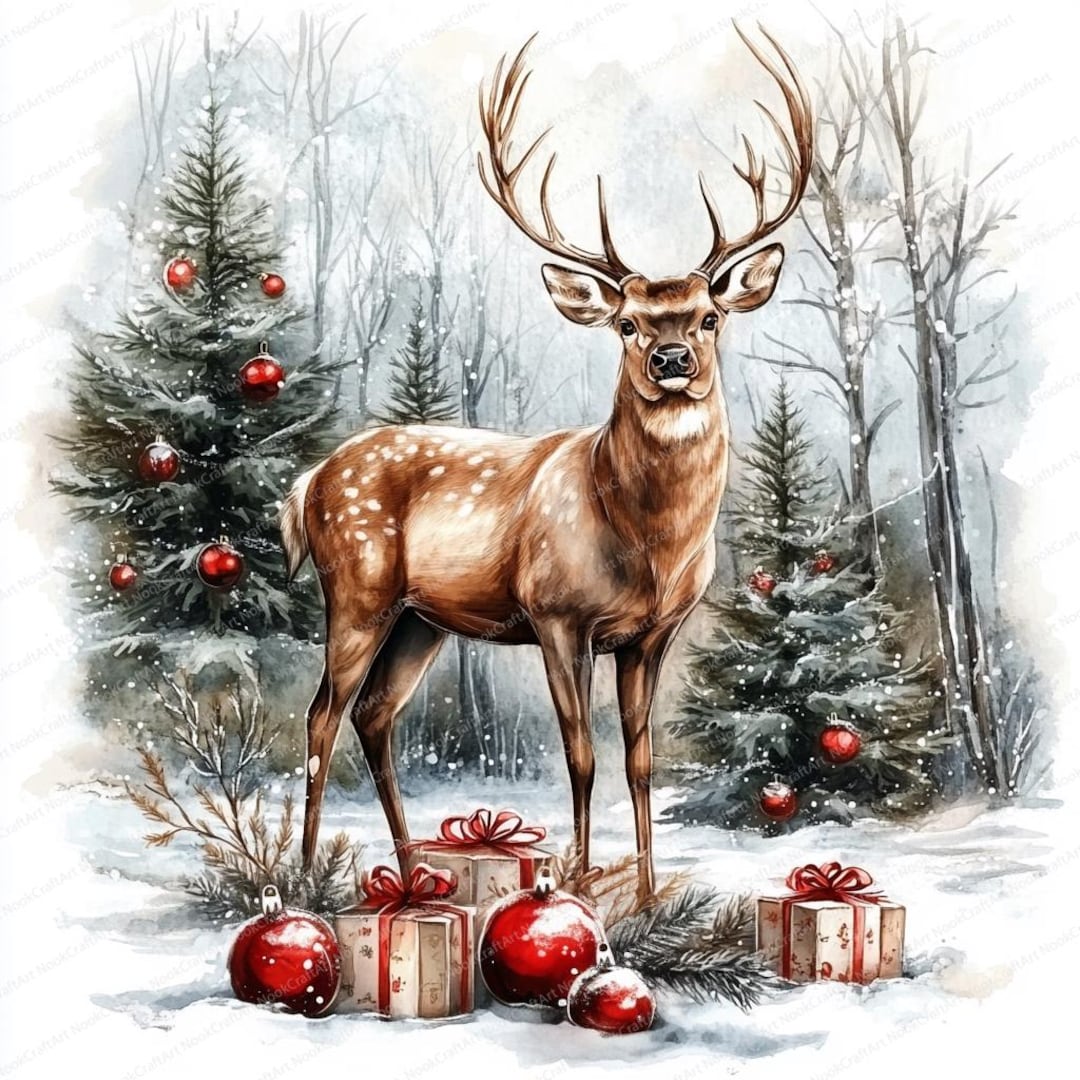 20 Christmas Deer Clipart Bundle | Reindeer Clipart | High Quality Jpgs ...