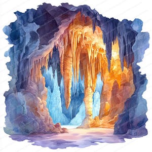 18 Cave Stalactites Clipart | Illuminated Underground Artwork ...