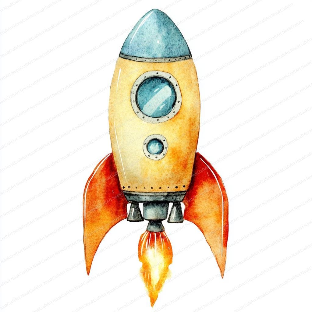 18 Space Rocket Clipart | Fun Rocket Illustration | Printable ...