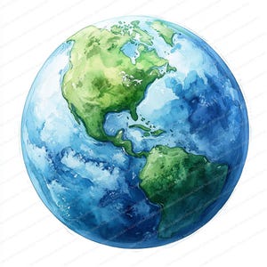 20 Earth Clipart | Globe Planet Watercolor Images | Printable Jpgs ...