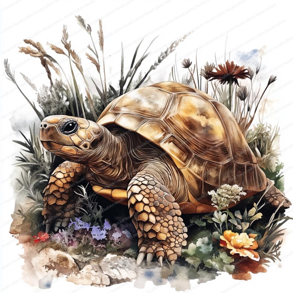 20 Tortoise Clipart | Watercolor Turtle Art | High Quality Jpgs ...