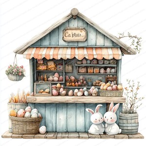 20 Easter Festival Clipart | Colorful Spring Market Illustrations ...