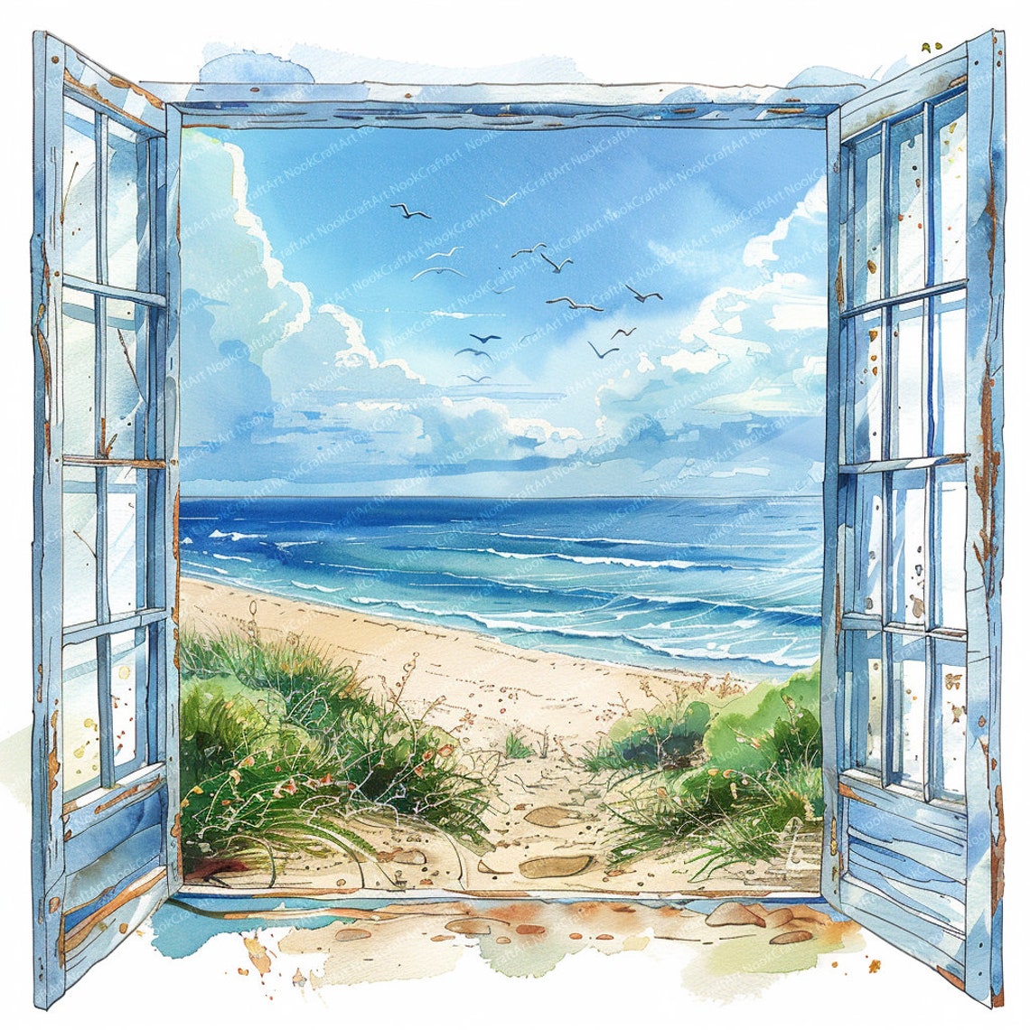 15 Window Ocean View Clipart | Window to Sea Clipart | Printable ...