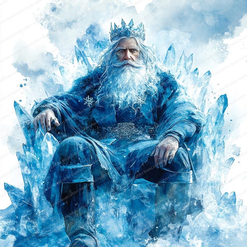 18 Snow King Clipart | Ice Throne Illustration for Crafts | Printable ...