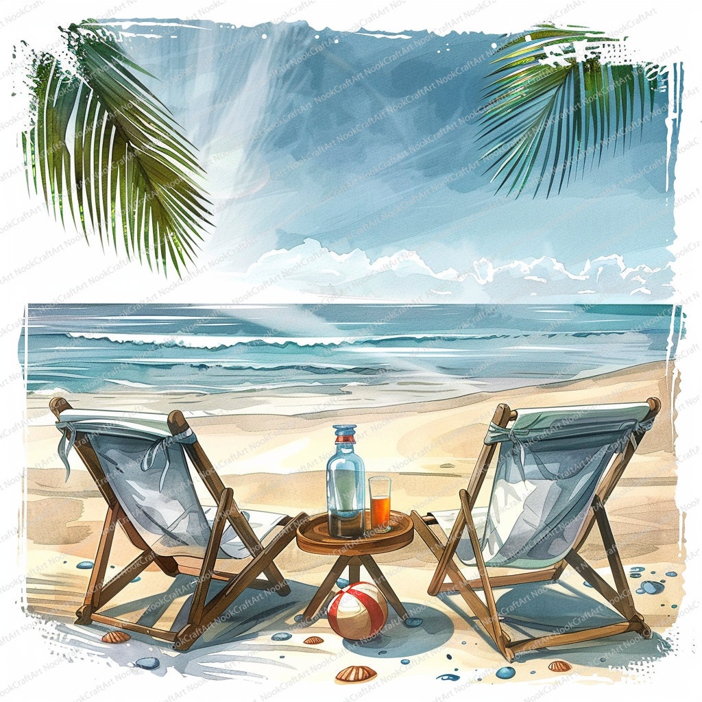 Watercolor Nautical Collection Clipart 20 Beach Clipart High Quality ...