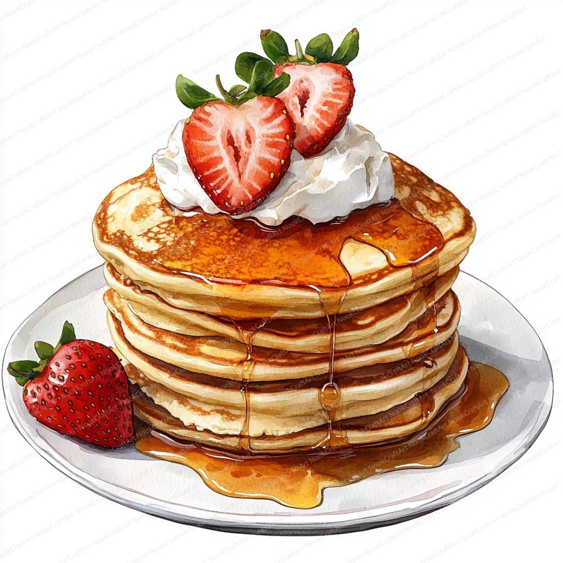 20 Pancake Breakfast Clipart | Syrup Strawberry Whipped Delight ...