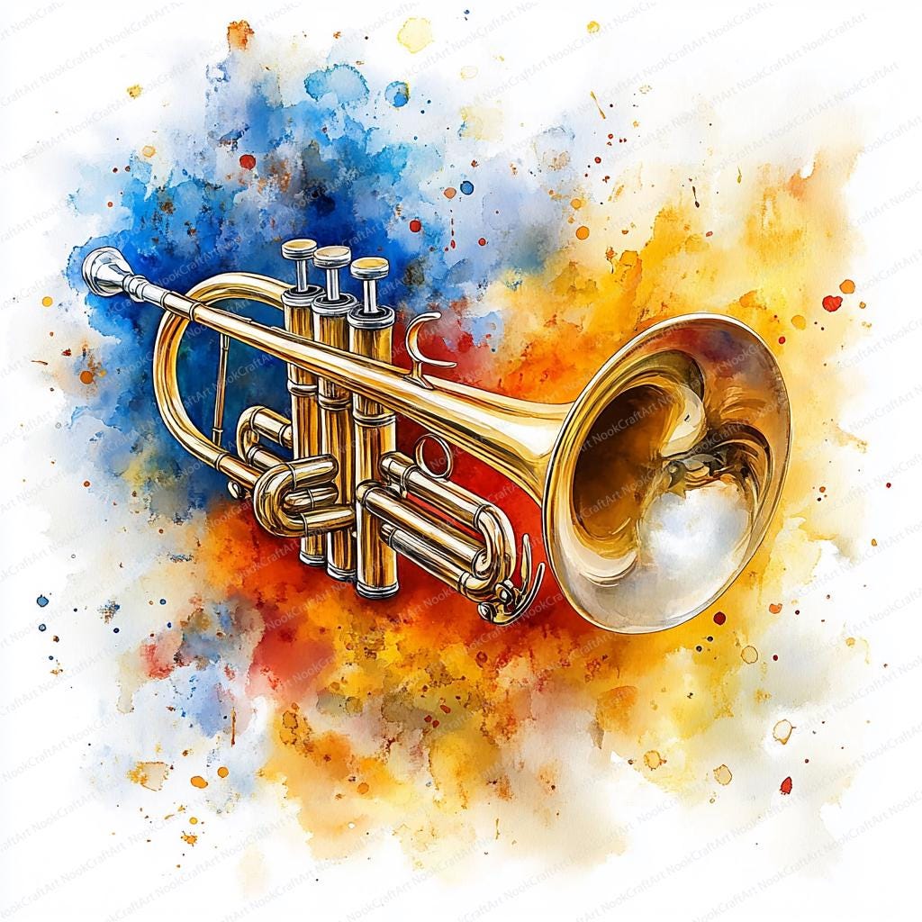 Modern Trumpet Clipart Bundle | 20 High Quality Images | Digital ...