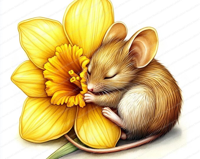 Magic Mandarin Mouse Clipart: Watercolor Mouse With Wings (PNG & JPG ...