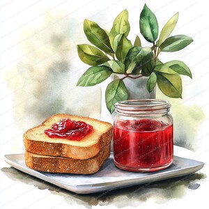 21 Jam Spread Clipart | Perfect Breakfast Illustration | Printable ...