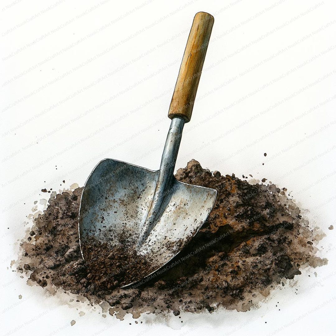 20 Garden Shovel Clipart | Rustic Farming Illustration | Printable ...