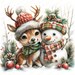 12 Cute Snowmen With Reindeer Clipart Christmas Clipart Printable ...